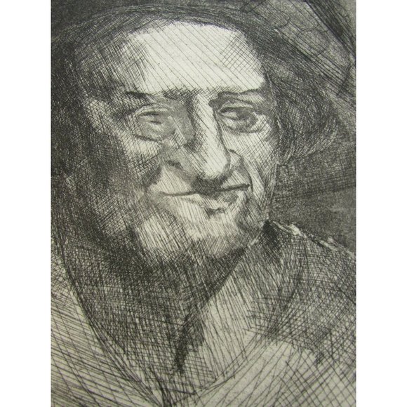 Art | Vintage Print Letterpress Elderly Man 1976 Artist Susan Wohl 3363 ...